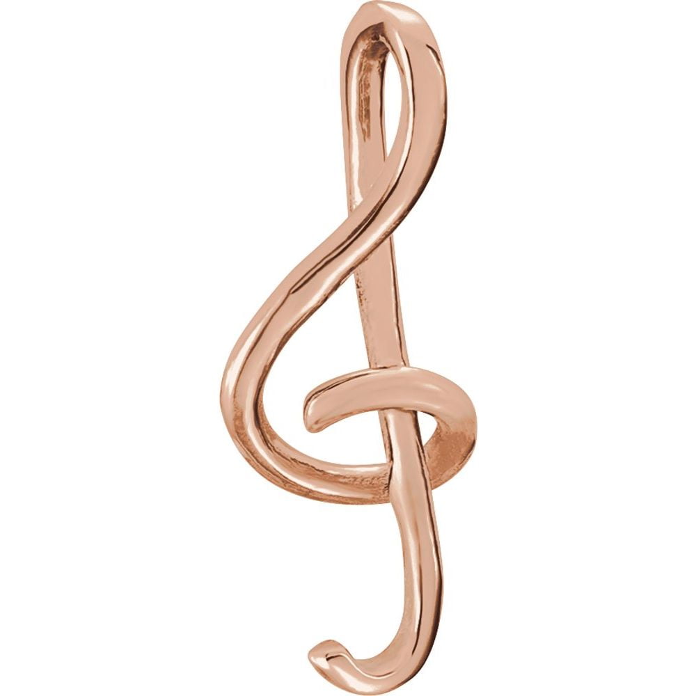 14k Rose Gold Treble Clef Pendant Fine Jewelry for Women Gifts for Her ...