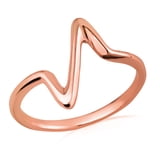 14k Rose Gold Zig Zag Design Ring (Size 9.25) - Walmart.com