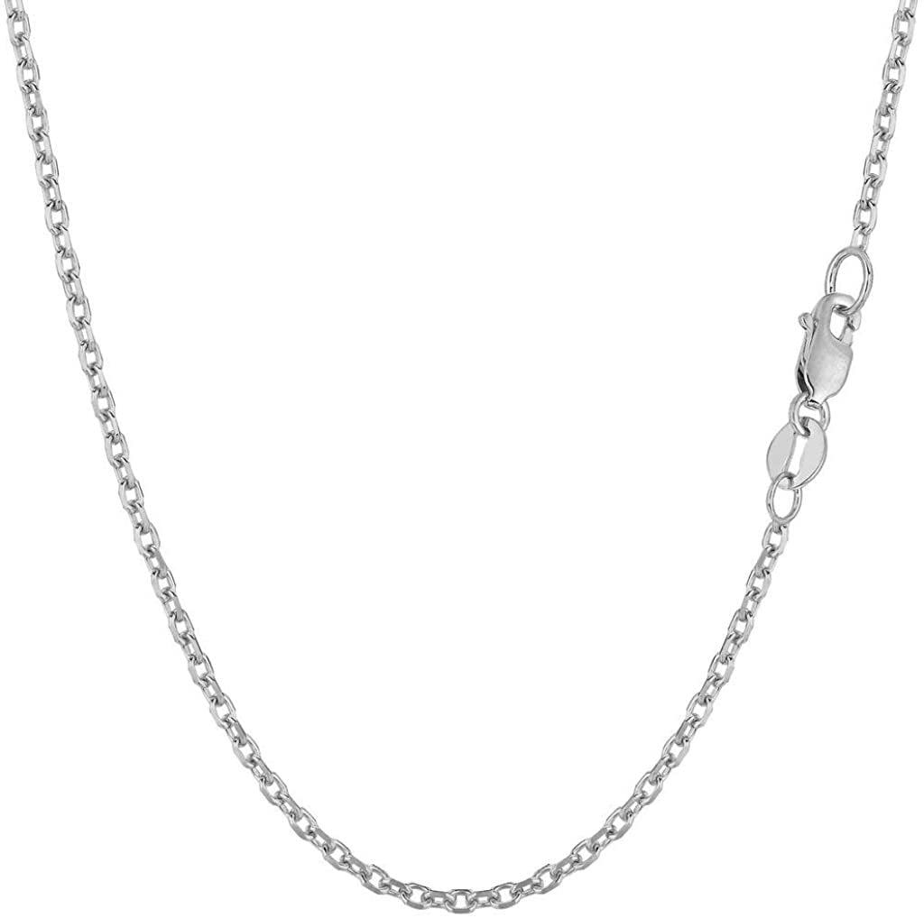 14k SOLID Yellow or White Gold 2.3mm Shiny Diamond Cut Cable Link Chain ...