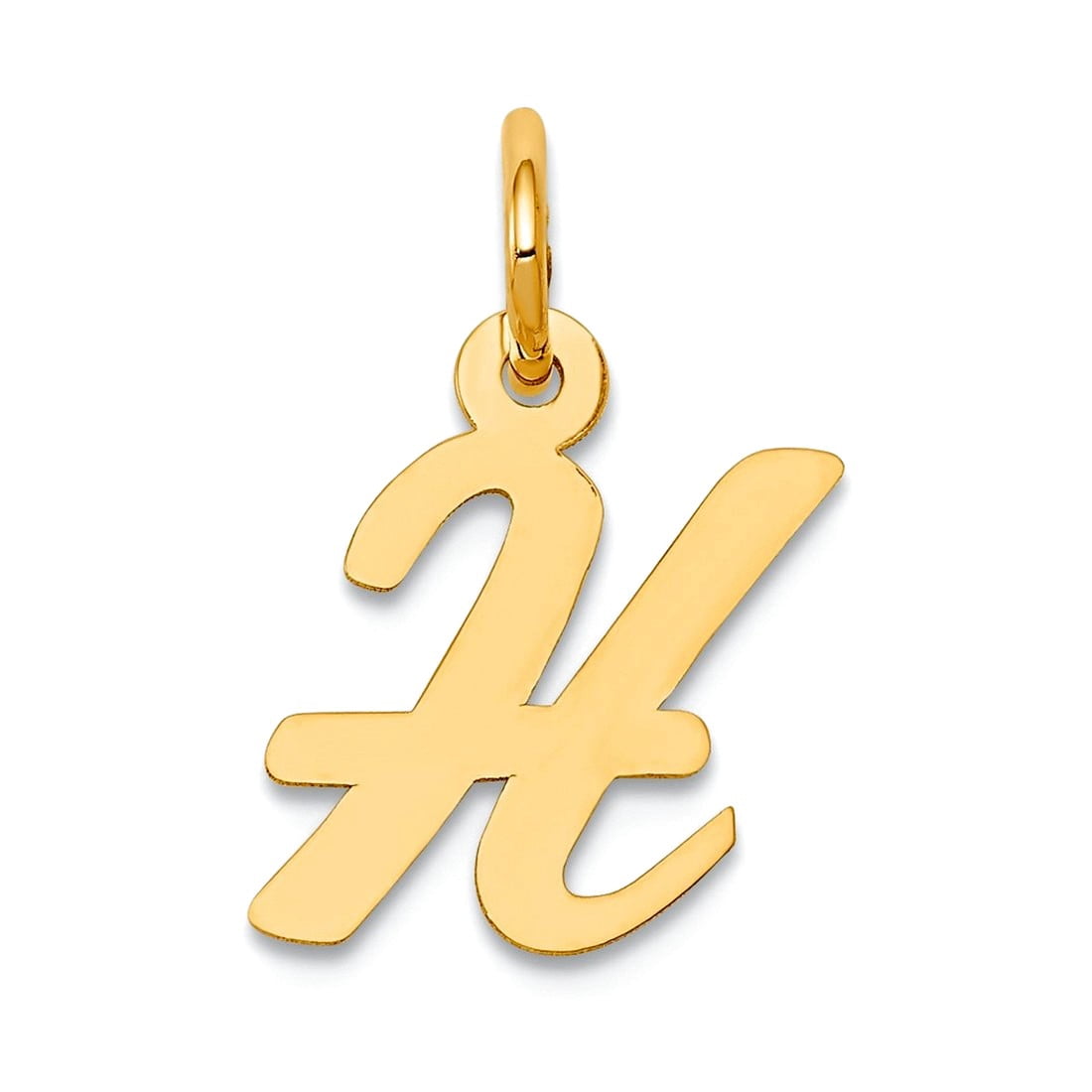 14k Yellow Gold Solid Polished Laser cut Small Script Letter Name ...