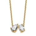 14k Solid Gold 1 1/2ct Lab Grown Diamond VS+ F+ Two Stone Necklace 18 ...