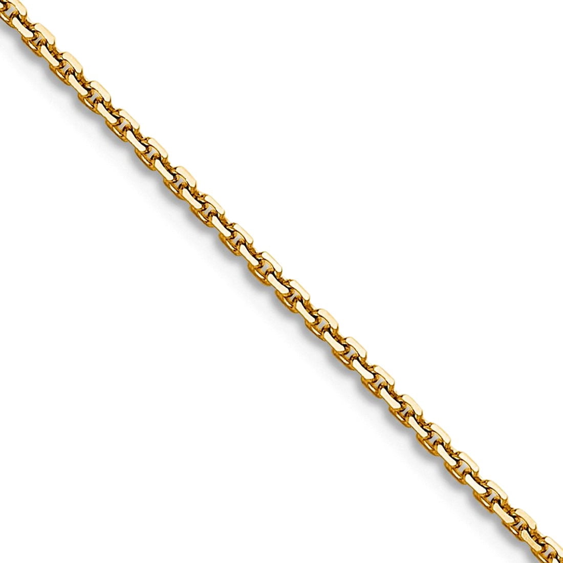 14k Solid Yellow Gold 1.2mm Sparkle-Cut Cable Chain Necklace 14 Inch ...