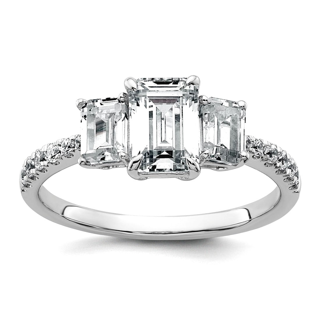 14k Solid Gold 1 3/4ct Cert Lab Grown Diamond VS+ F+ Emerald-cut 3 ...