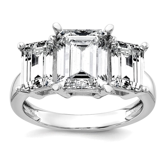14k Solid Gold 4 1/5ct Certified Lab Grown Diamond VS+ F+ Emerald-cut 3 ...