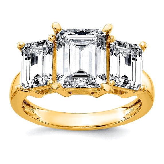 14k Solid Gold 4 1/5ct Certified Lab Grown Diamond VS+ F+ Emerald-cut 3 ...