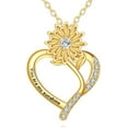 14k Solid Gold Heart Necklace for Women Rose Flower Clover Moissanite ...