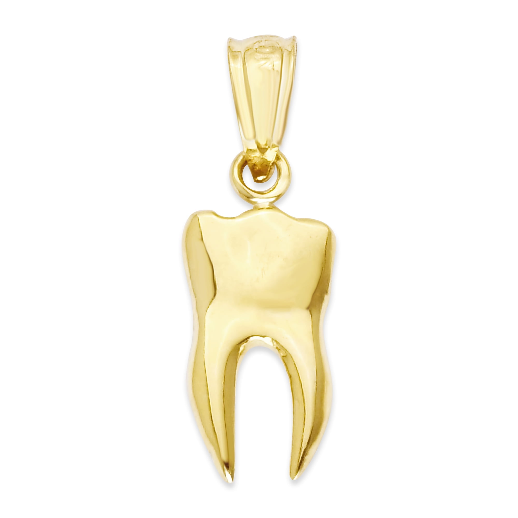 Golden Fire Solid 14k Gold Human Tooth Pendant Necklace - Dental ...