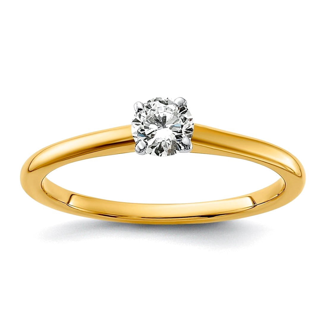 14k Solid Gold Two-tone Lab Grown Diamond Solitaire VS+ F+ Engagement ...