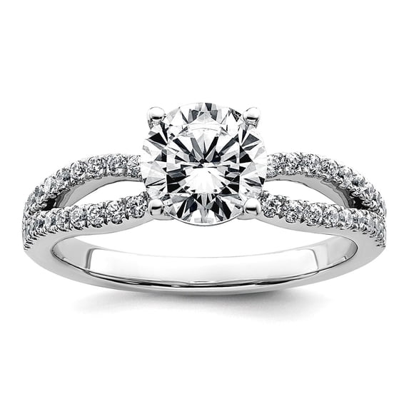 14k Solid White Gold 1 1/2ct Lab Grown Diamond VS+ F+ Round Engagement ...