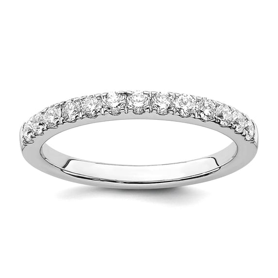14k Solid White Gold 1/2 Ct Lab Grown Diamond VS+ F+ Wedding Band Size ...
