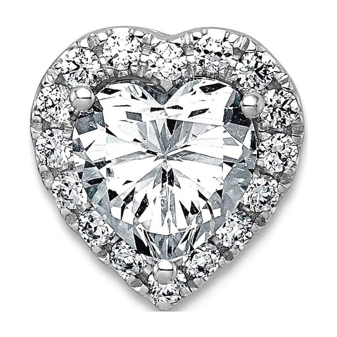 14k Solid White Gold 1 3/4ct Cert Lab Grown Diamond VS+ F+ Love Heart ...