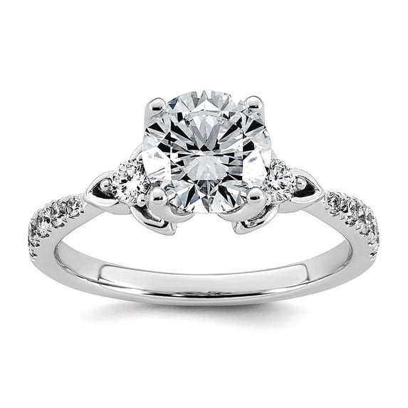 14k Solid White Gold 1 7/8ct Cert Round Center Lab Grown Diamond VS+ F+ ...