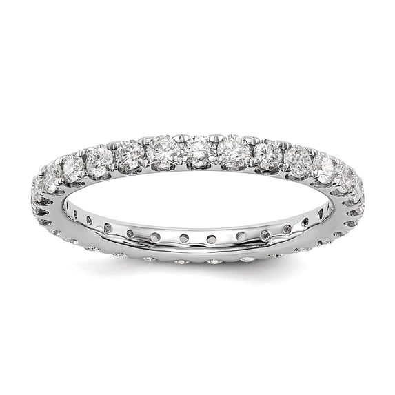 14k Solid White Gold 1 Ct Lab Grown Diamond VS+ F+ Eternity Band Size 5 ...