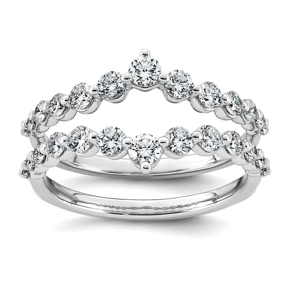 14k Solid White Gold 1ct Lab Grown Diamond VS+ F+ Ring Guard Ring Size ...