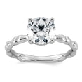 14k Solid White Gold 2 1/8ct Cert Round Center Lab Grown Diamond VS+ F+ ...