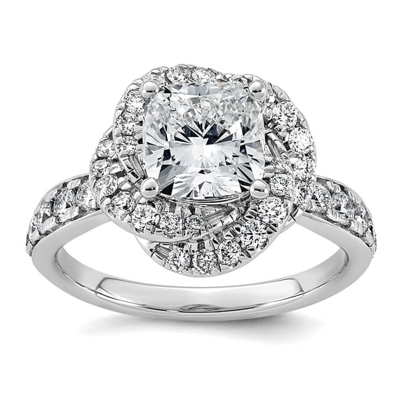 14k Solid White Gold 2 3/4ct Cert Cushion Center Labgrown Diamond VS+ ...