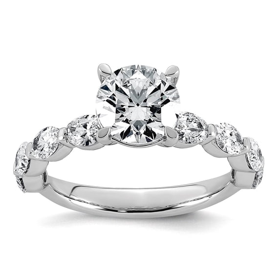 14k Solid White Gold 2 5/8ct Cert Rd Ctr Lab Grown Diamond VS+ F+ Comp ...
