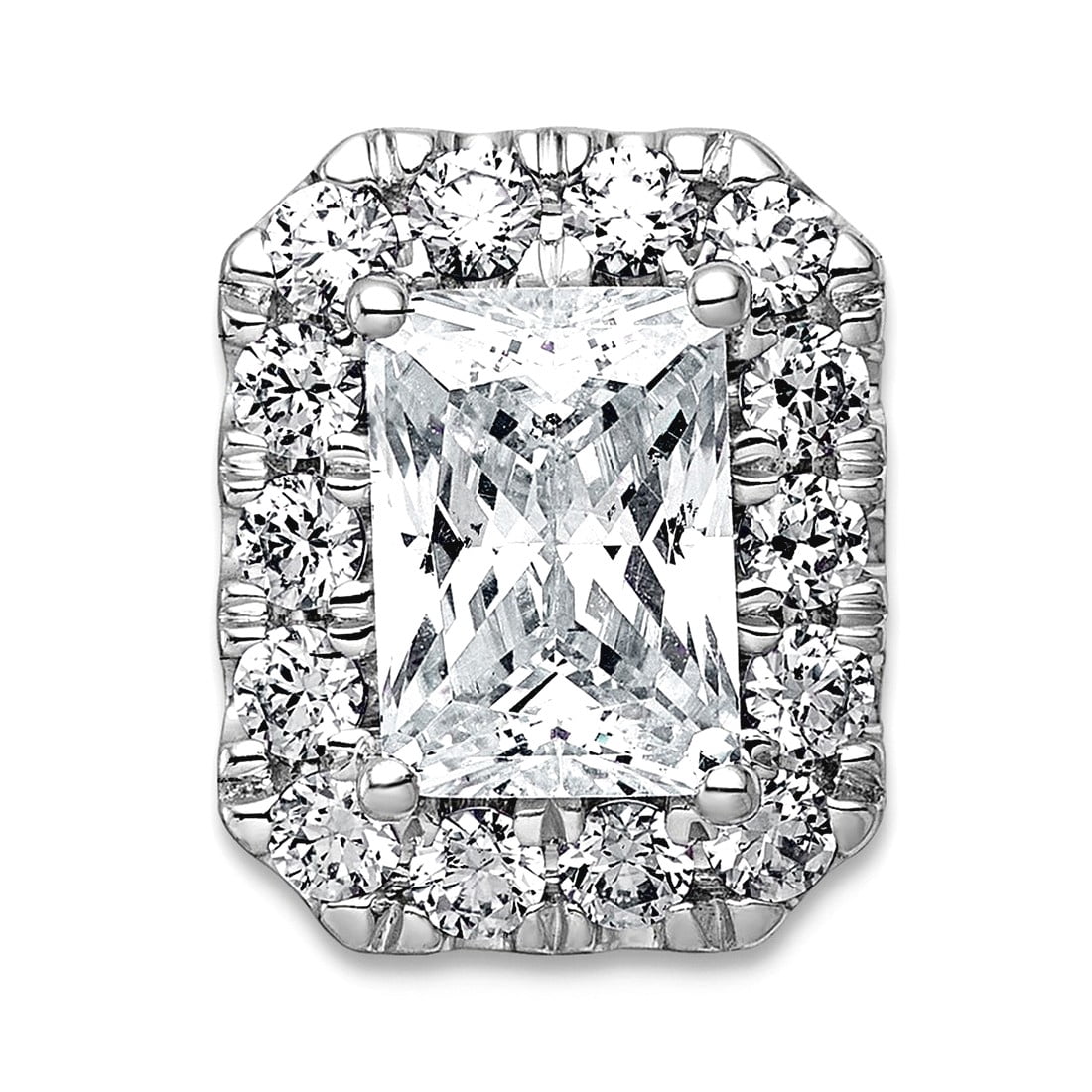 14k Solid White Gold 2 7/8ct Cert Lab Grown Diamond VS+ F+ Radiant Halo ...