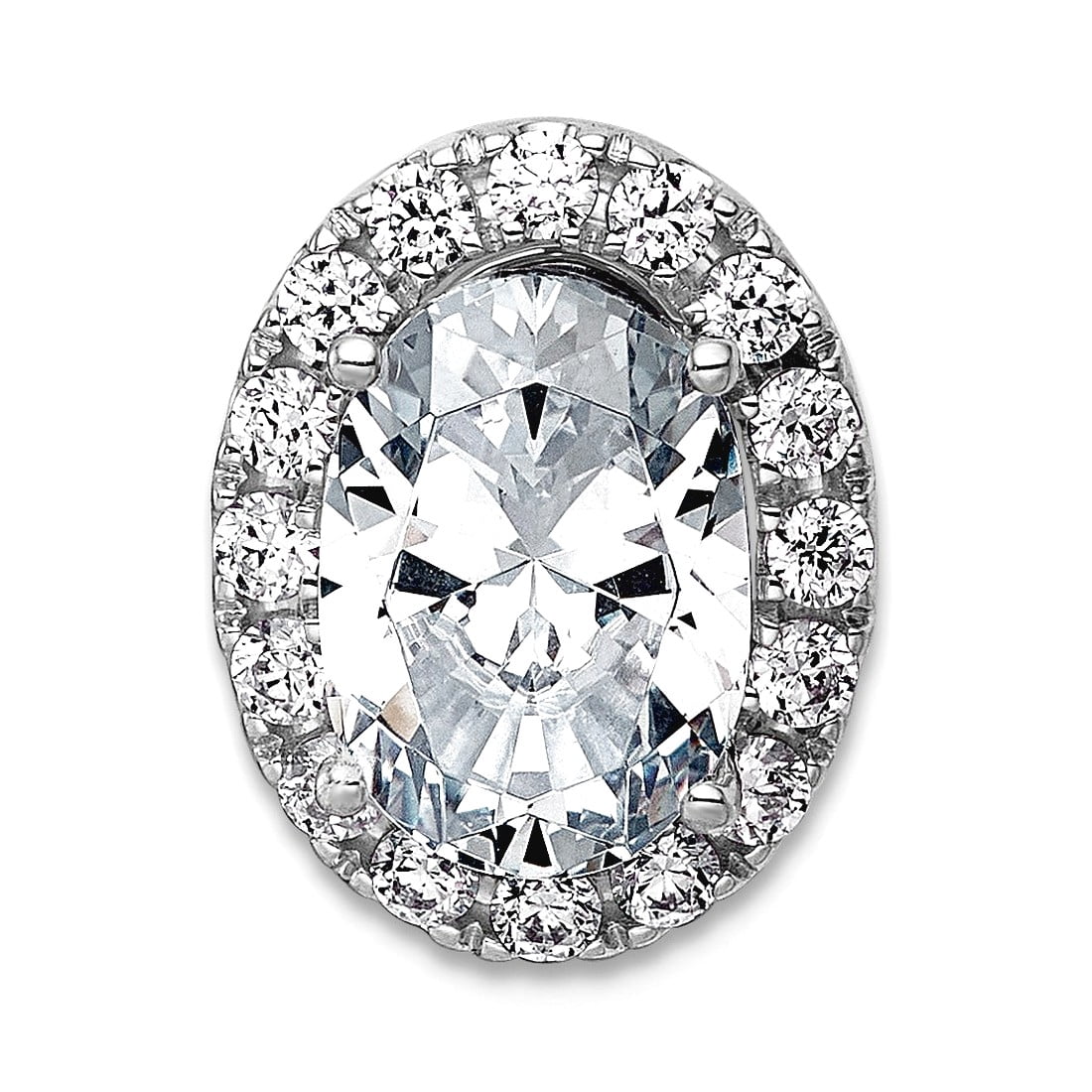 14k Solid White Gold 2 7/8ct Lab Grown Diamond VS+ F+ Round Halo Chain ...