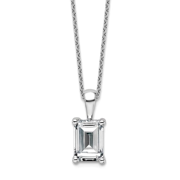 14k Solid White Gold 2ct Cert Lab Grown Diamond VS+ F+ Emerald-cut ...