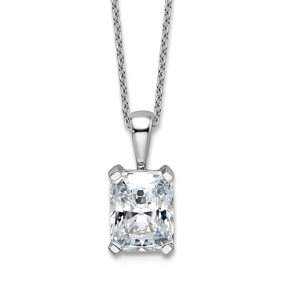 14k Solid White Gold 2ct Cert Lab Grown Diamond VS+ F+ Radiant Pendant ...