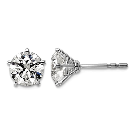 14k Solid White Gold 2ct Cert Lab Grown VS+ F+ Round 8x Diamond ...