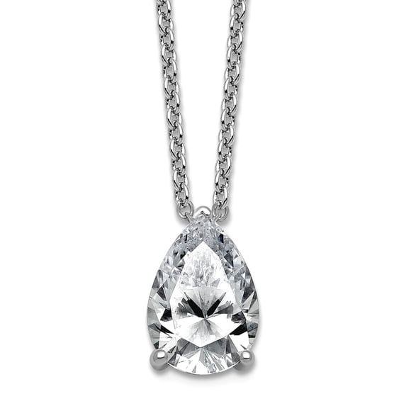 14k Solid White Gold 3 1/2ct Lab Grown Diamond VS+ F+ Pear 18 Inch ...