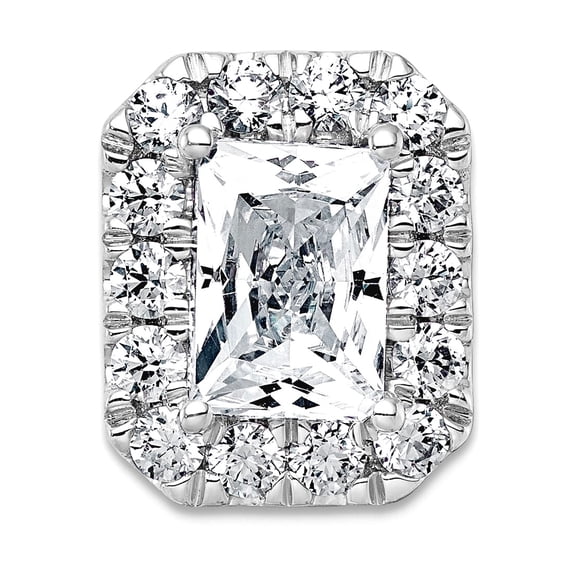 14k Solid White Gold 4 1/3ct Lab Grown Diamond VS+ F+ Radiant Halo ...
