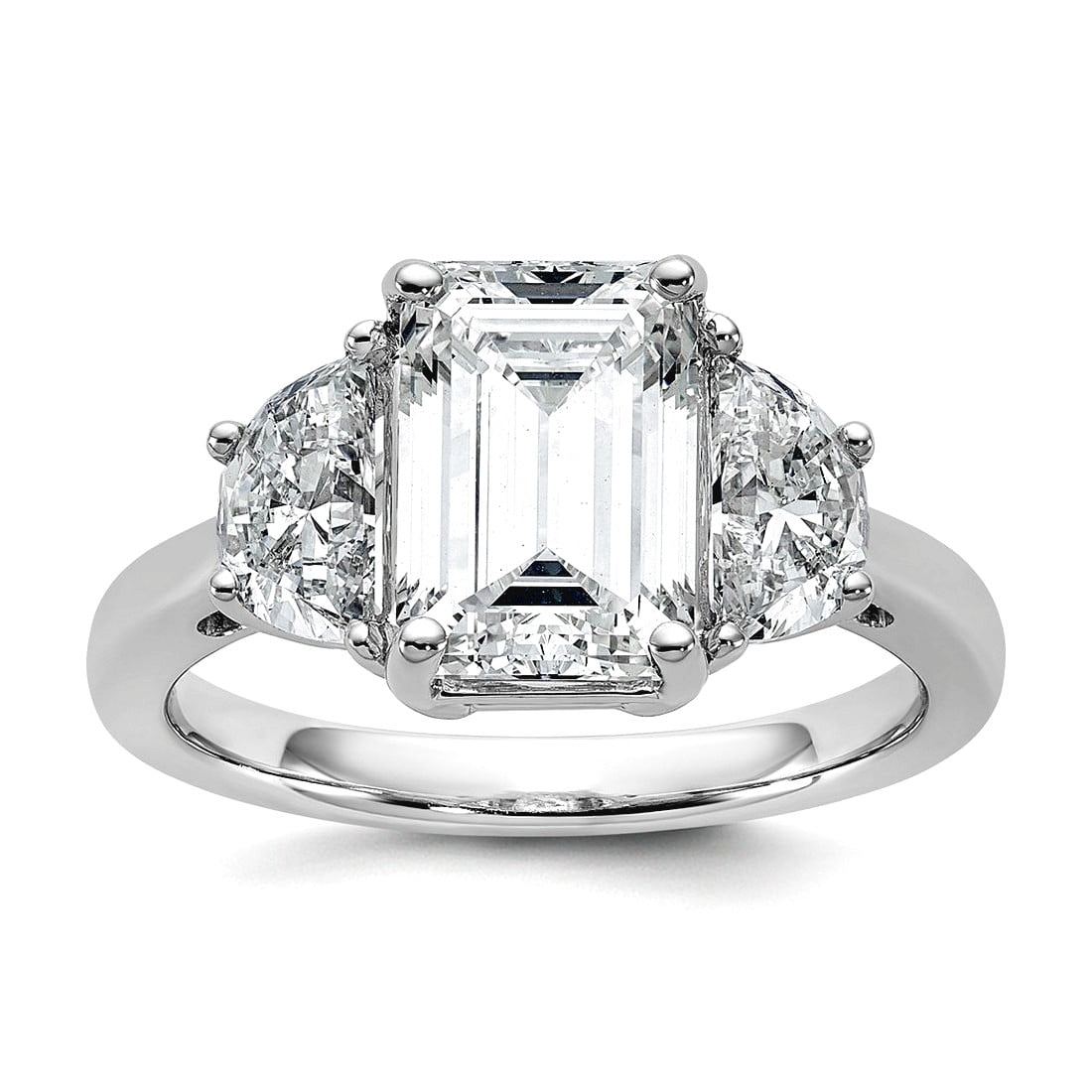 14k Solid White Gold Certified Lab Grown VS Def Diamond Eng. Ring With ...