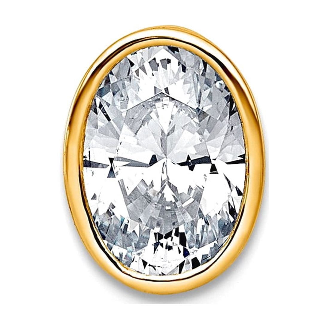 14k Solid Yellow Gold 1 1/2ct Cert Lab Grown Diamond VS+ F+ Oval Bezel ...