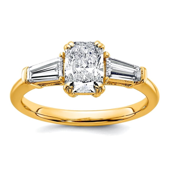 14k Solid Yellow Gold 1 1/2ct Cert Lab Grown Diamond VS+ F+ Radiant ...