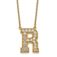 14k Solid Yellow Gold 1/2ct Lab Grown Diamond VS+ F+ Letter R 18 Inch ...
