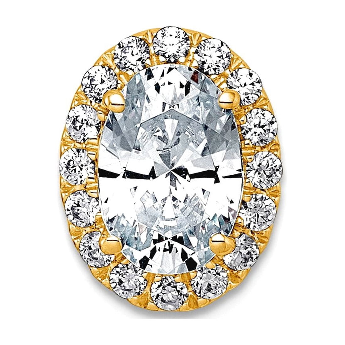 14k Solid Yellow Gold 1 3/4ct Lab Grown Diamond VS+ F+ Round Halo Chain ...