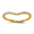 14k Solid Yellow Gold 1/6ct Lab Grown Diamond SI+ G+ Contoured Wedding ...