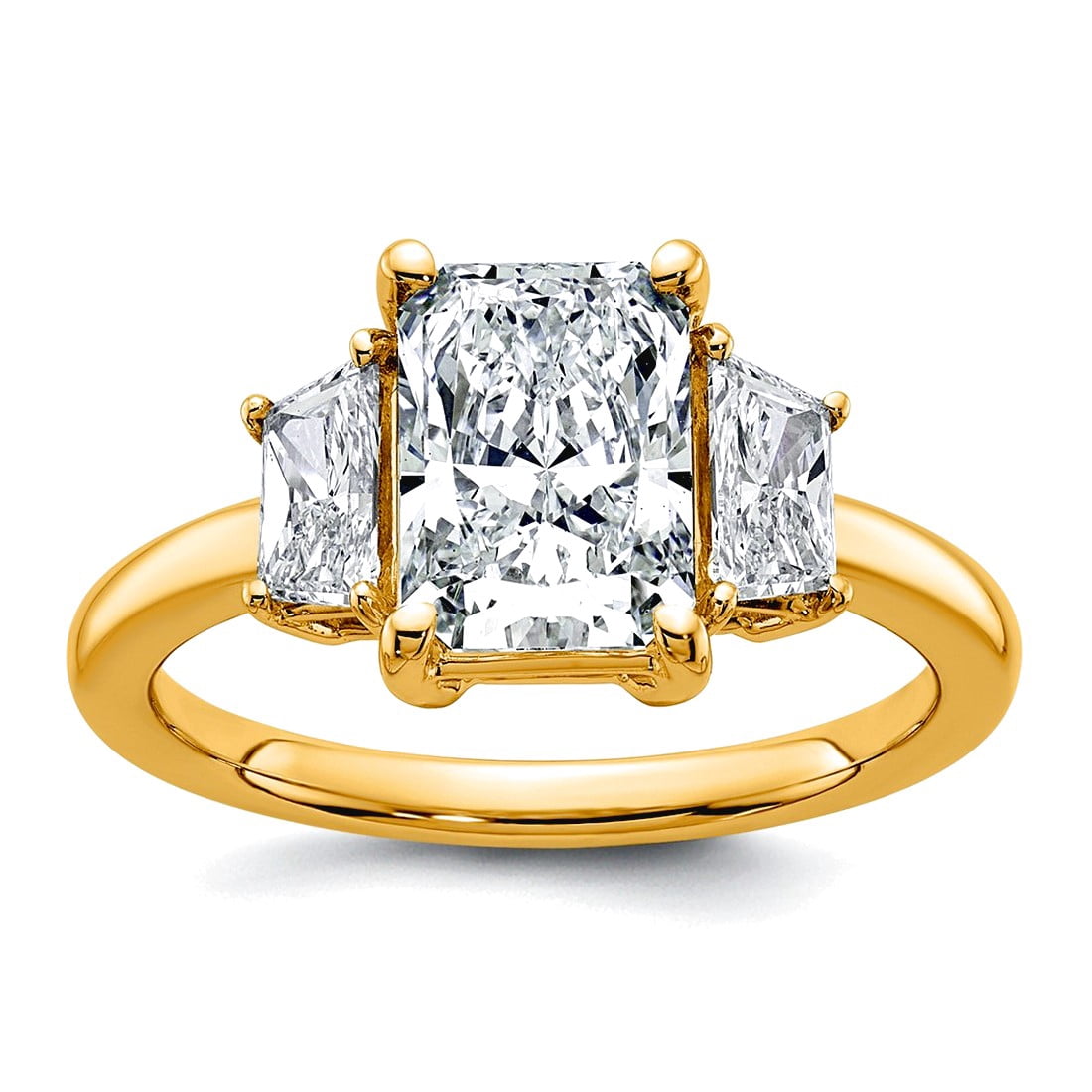 14k Solid Yellow Gold 2 3/4ct Cert Lab Grown Diamond VS+ F+ Radiant and ...