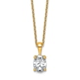14k Solid Yellow Gold 3/4ct Lab Grown Diamond VS+ F+ Oval Pendant ...