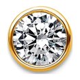 14k Solid Yellow Gold 3/8ct Lab Grown Diamond VS+ F+ Round Bezel Set ...
