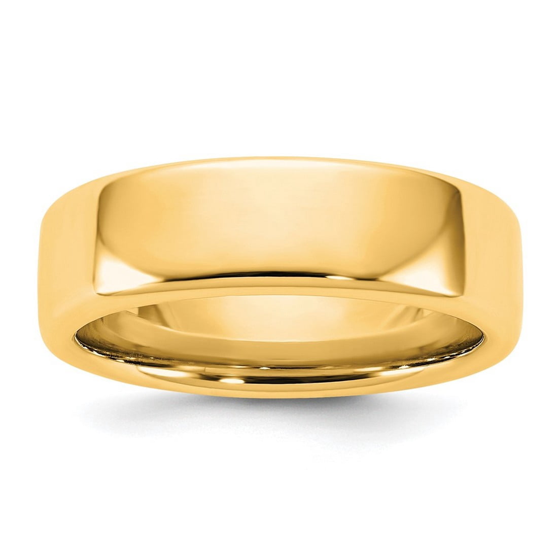 14k Solid Yellow Gold 6mm European Comfort-Fit Band Size 8.5-Band Style ...