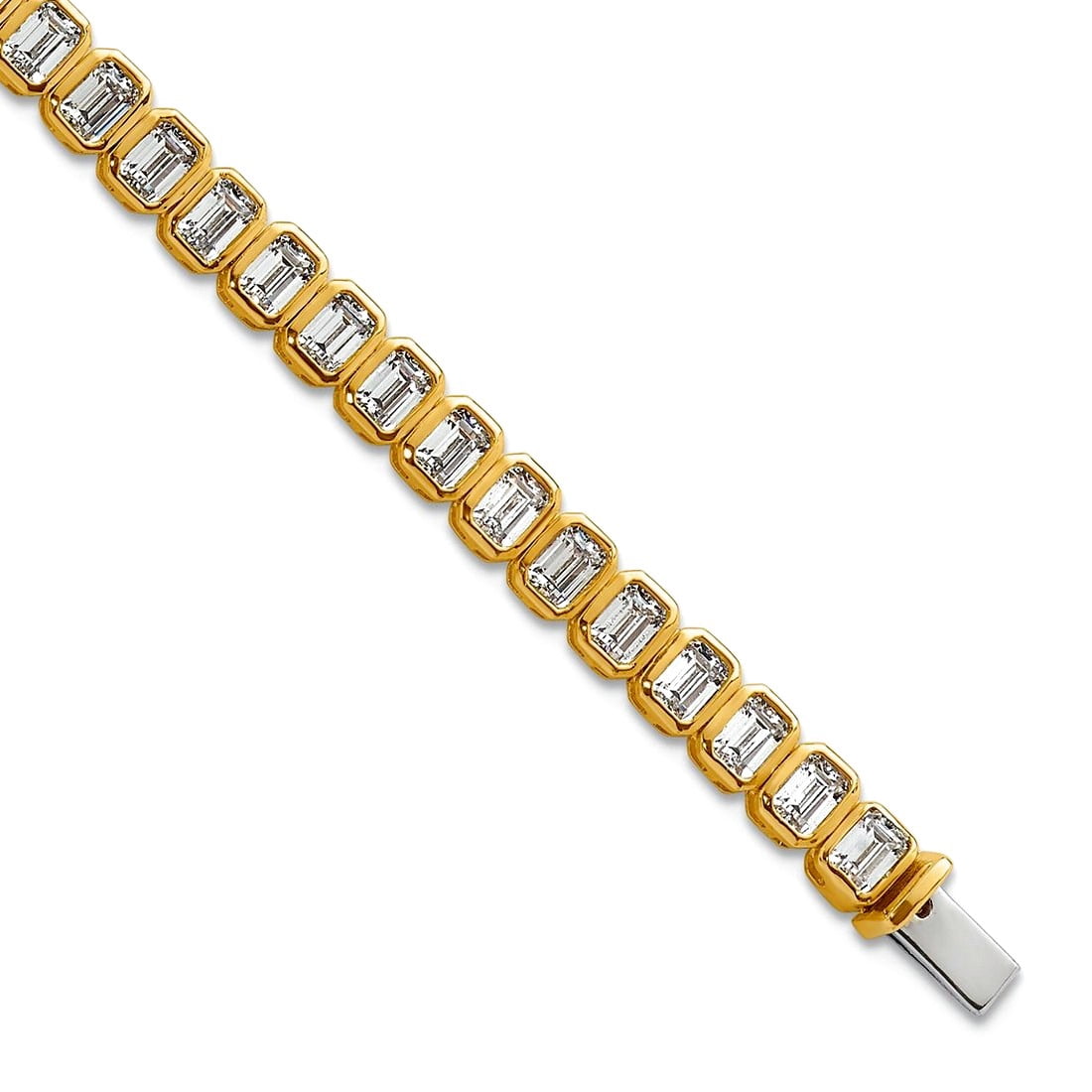 14k Solid Yellow Gold Certified Lab Grown Diamond SI Fgh Bezel Emerald ...
