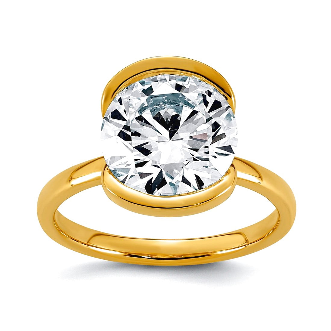 14k Solid Yellow Gold Certified Round Lab Grown Diamond VS+ F+ Half ...
