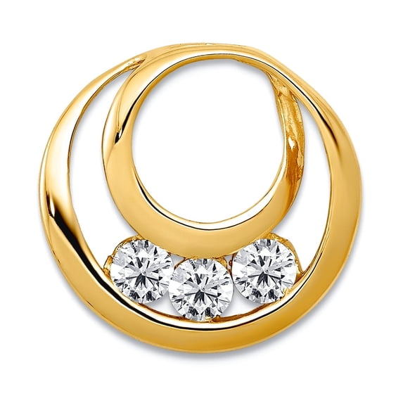 14k Solid Yellow Gold Lab Grown Diamond SI+ H+ Pendant Necklace 15 ...