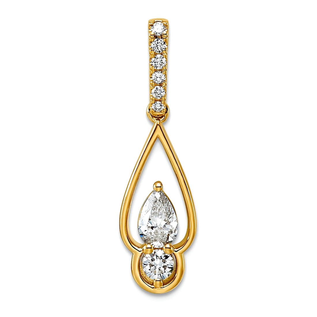 14k Solid Yellow Gold Lab Grown Diamond VS+ F+ Fashion Pendant Necklace ...