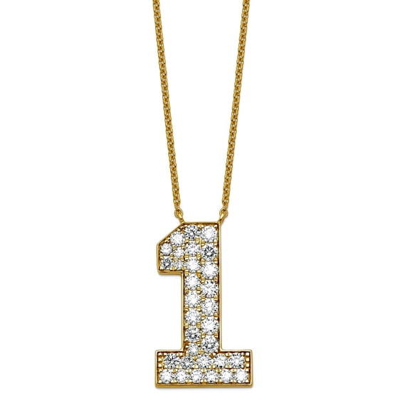 14k Solid Yellow Gold Lab Grown Diamond VS+ F+ Sport game Number 1 ...