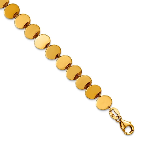 14k Solid Yellow Gold Polished Fancy Circle Disc With 1 Inch Extension ...