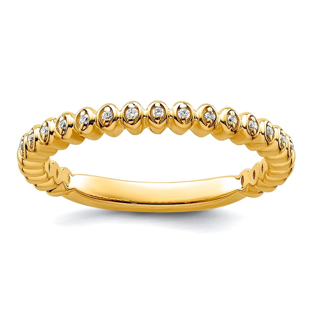 14k Solid Yellow Gold Stackable Diamond Ring Size 7 Stackable Ring for ...