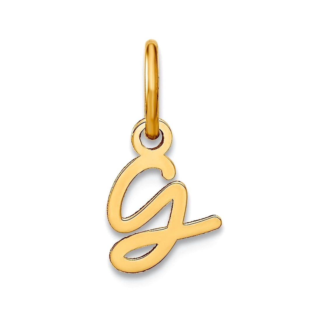 14k Solid Yellow Gold Upper Case Letter G Initial Charm Pendant ...