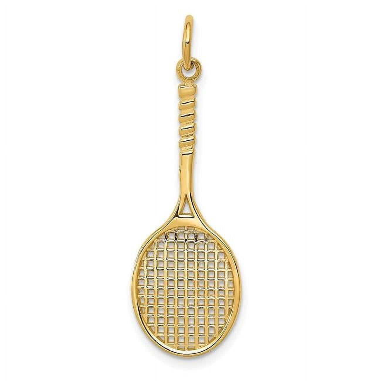 14k Yellow Gold Tennis Racquet Charm Pendant - Walmart.com