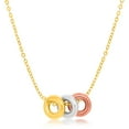 14k Tri-Color Gold Chain Necklace with Three Open Circle Accents ...