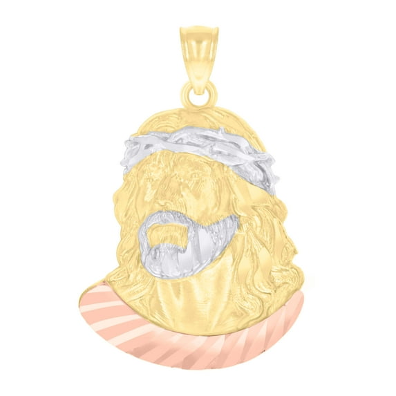 14k Tri-Color Gold Mens Jesus Religious Charm Pendant - Walmart.com