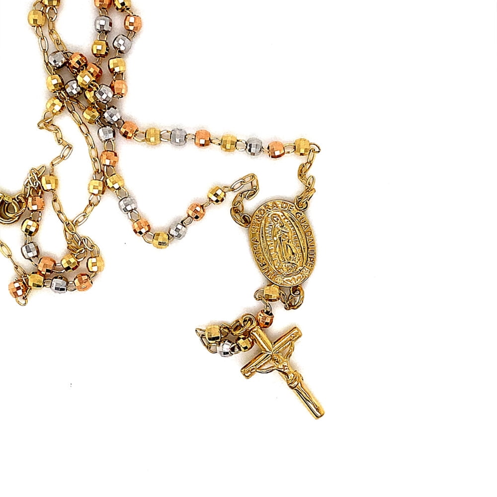 14k Tri Color Rosary (2.8, 24") - Walmart.com